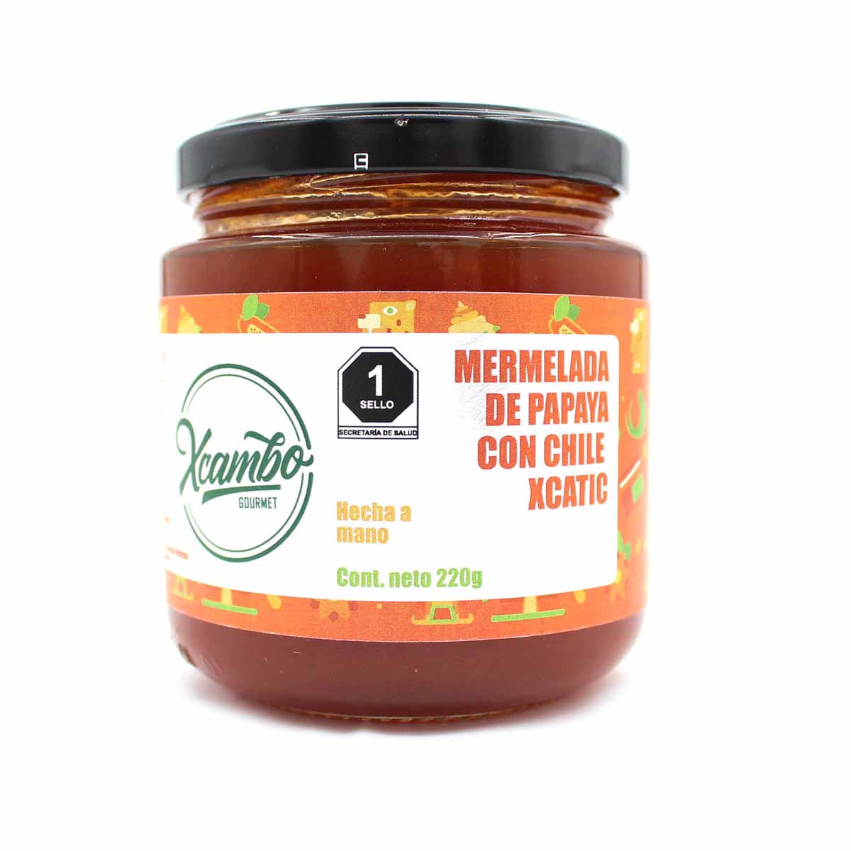 MERMELADA DE PAPAYA CON CHILE XCATIC 220GR XCAMBO GOURMET - Gran Chapur