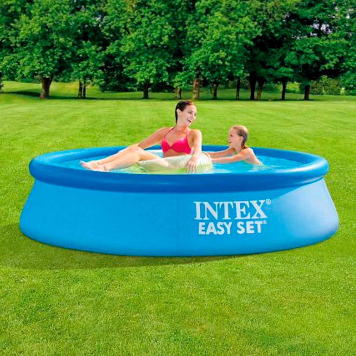 Piscina Inflable Redonda con Aro EASY SET Intex 2.44m x 61cm Para ...