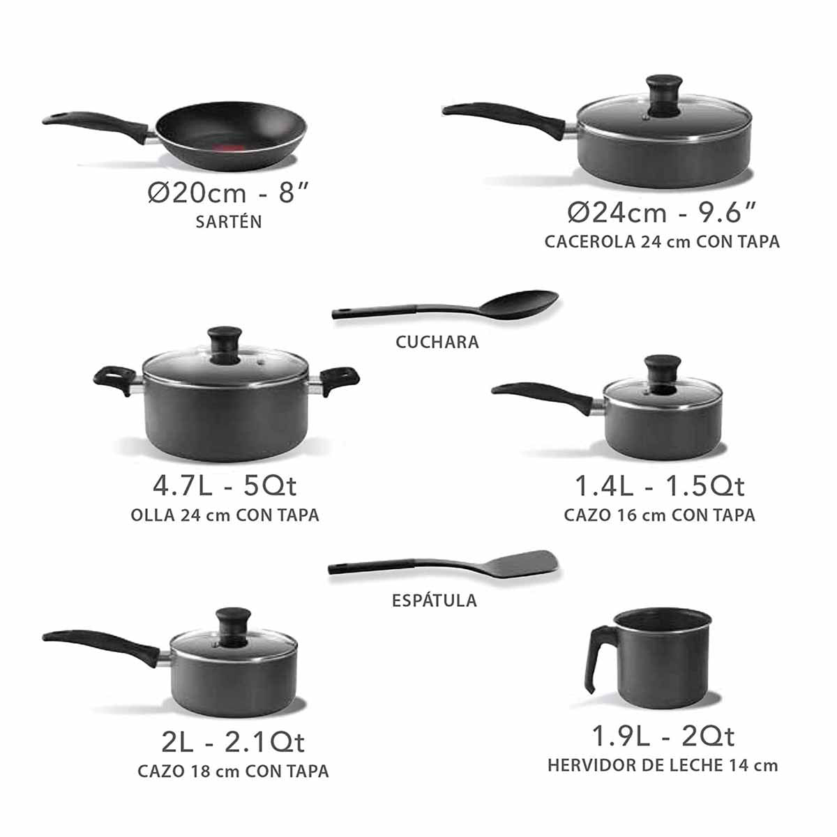 BAT 13PZ FAMILY COOKGRIS - Gran Chapur