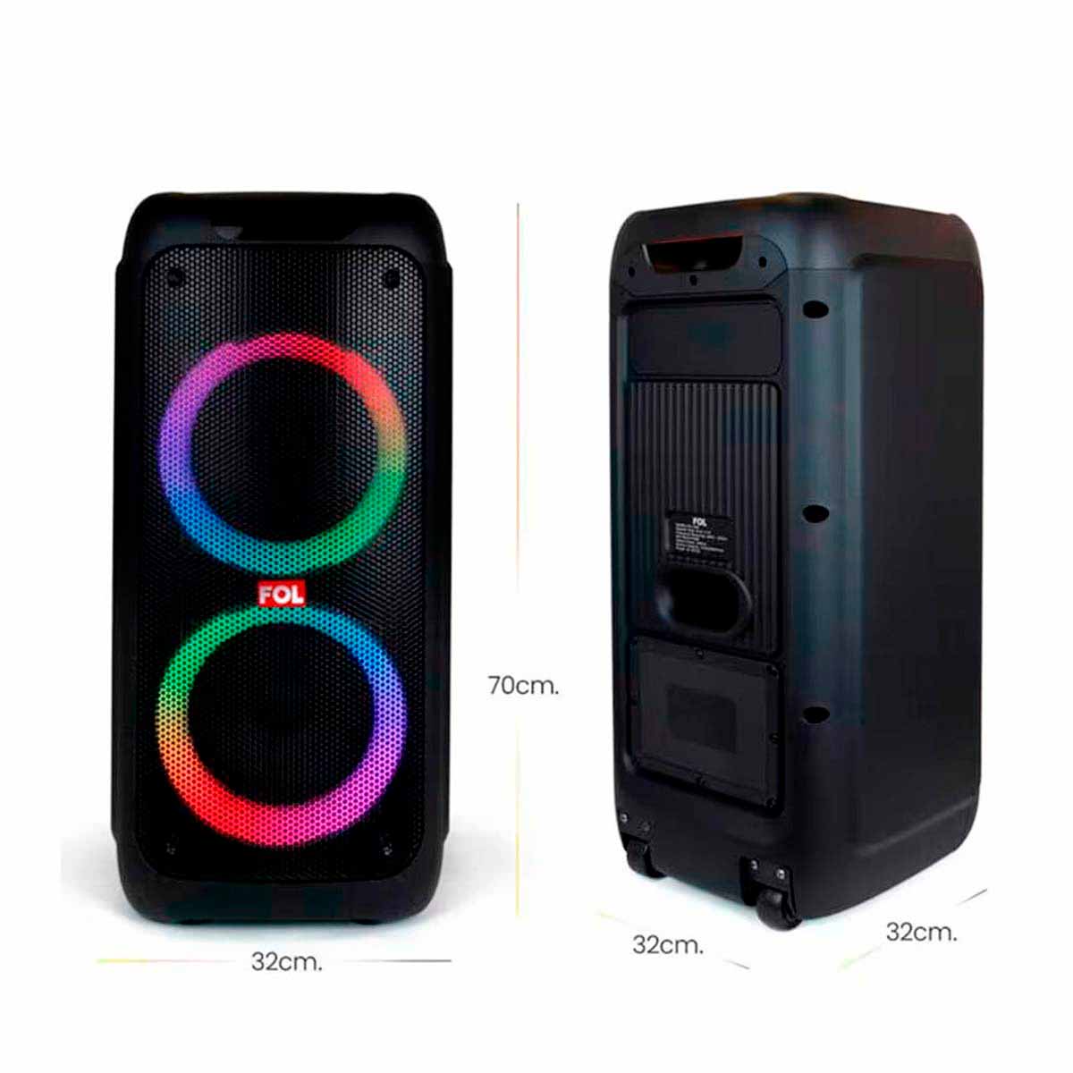 BAFLE FOL BT DOBLE 8 RGB FS-L298 - Gran Chapur