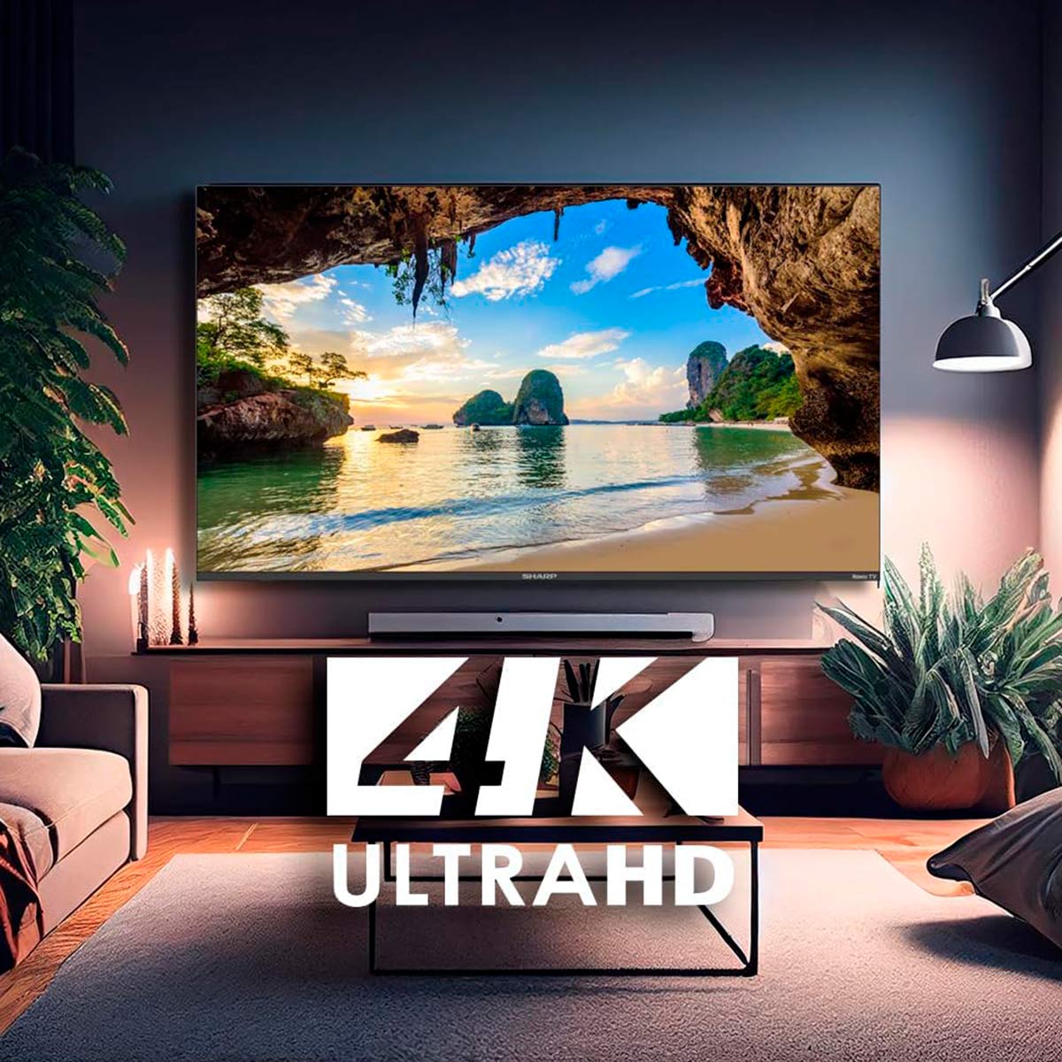TELEVISOR SMART SHARP 4K ROKU TV 50" - Gran Chapur