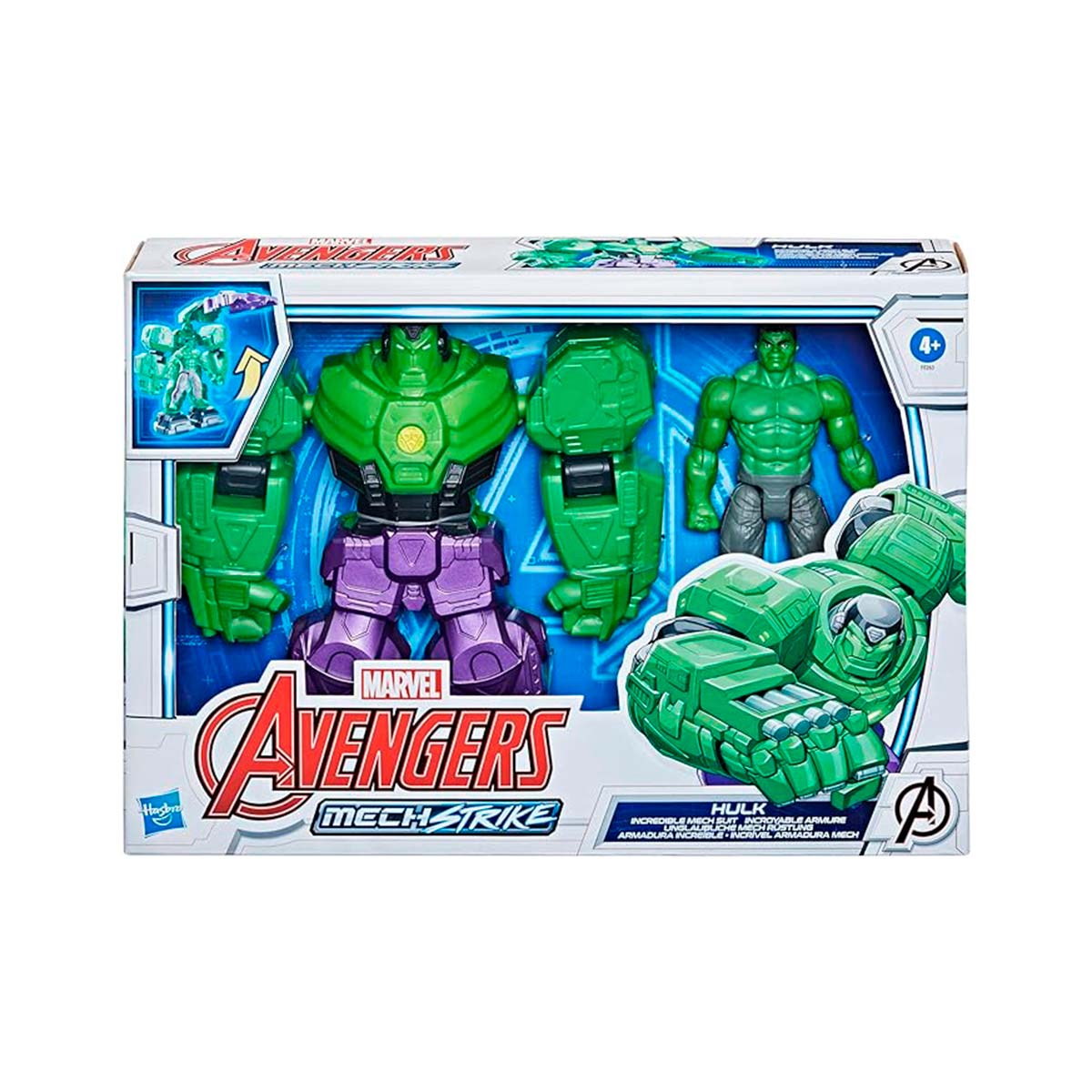 Figura De Acción Hulk Armadura Increíble Hasbro Avengers Mech Strike ...