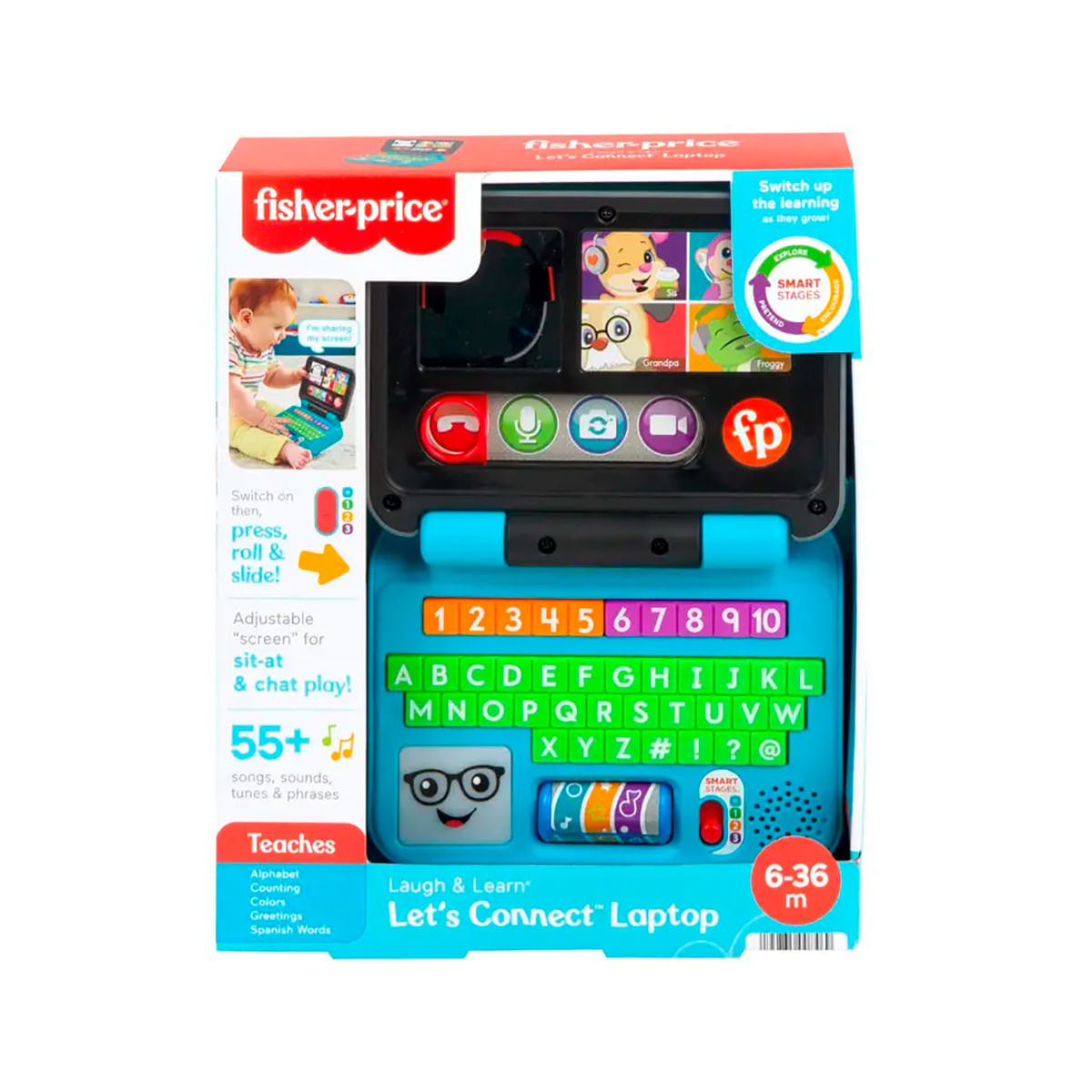 Fisher-Price Ríe y Aprende Mi Primer Laptop De Aprendizaje - Gran Chapur
