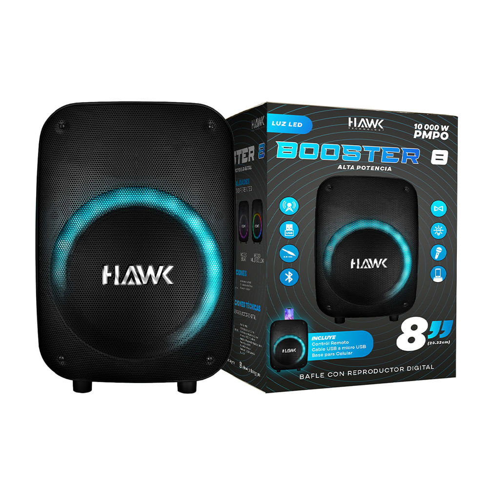 Bocina Bluetooth Hawk Booster 8" - Gran Chapur