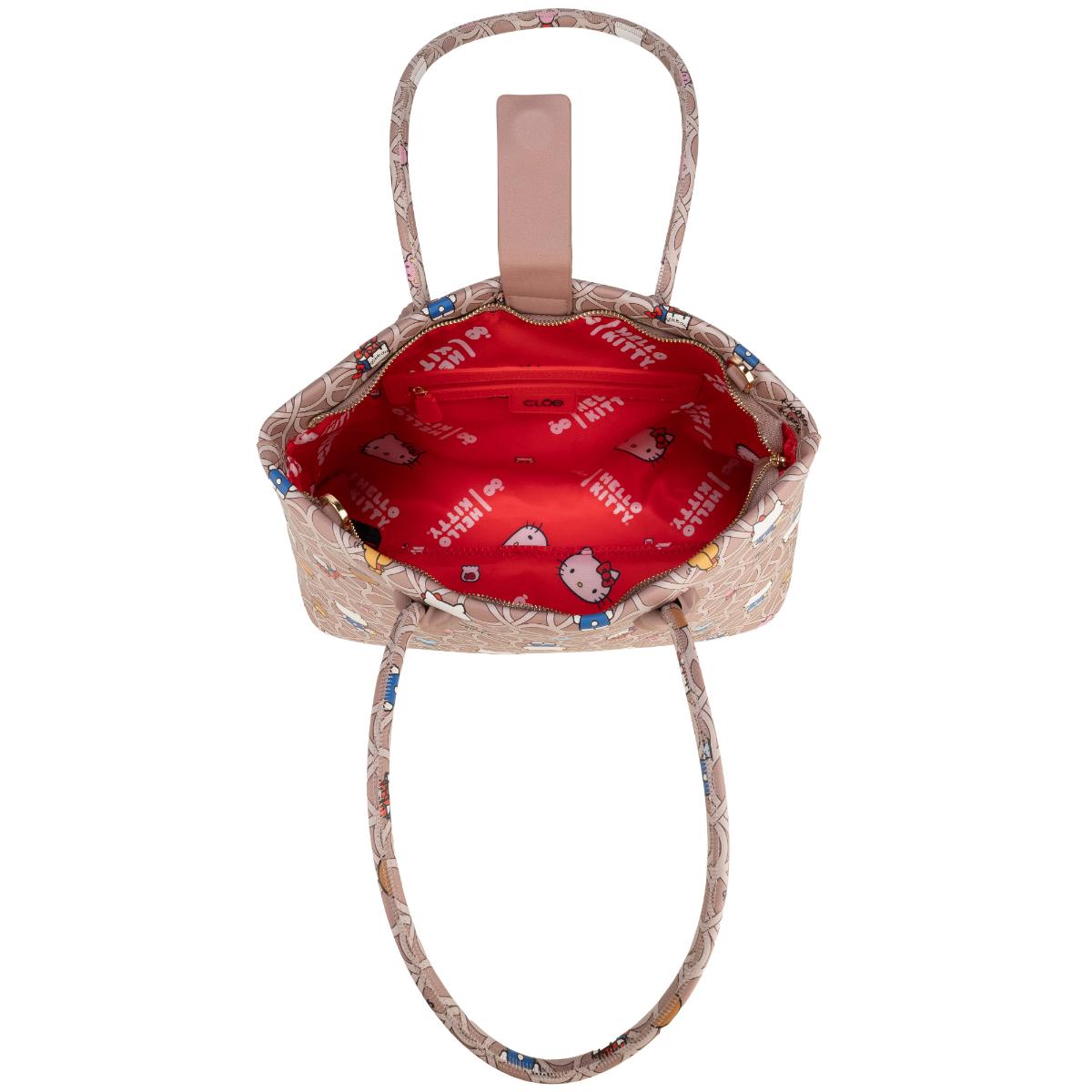 Bolsa Satchel Cloe Hello Kitty Grande Beige - Gran Chapur