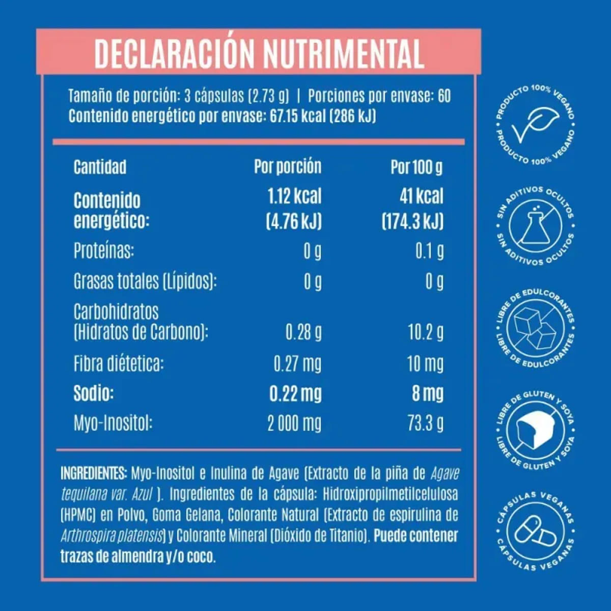 Suplemento Alimenticio Myo Inositol a Base de Myo Inositol e Inulina de ...