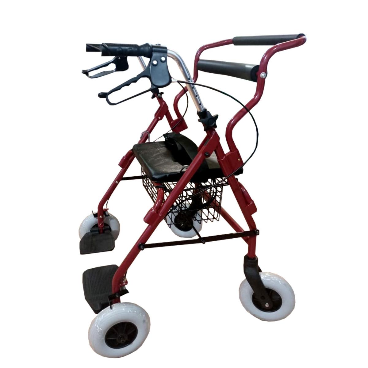 Andadera Rollator Hibrida De Aluminio Silla De Traslado Roja - Gran Chapur