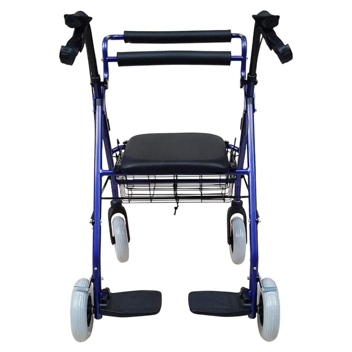 Andadera Rollator Hibrida De Aluminio Silla De Traslado Azul - Gran Chapur