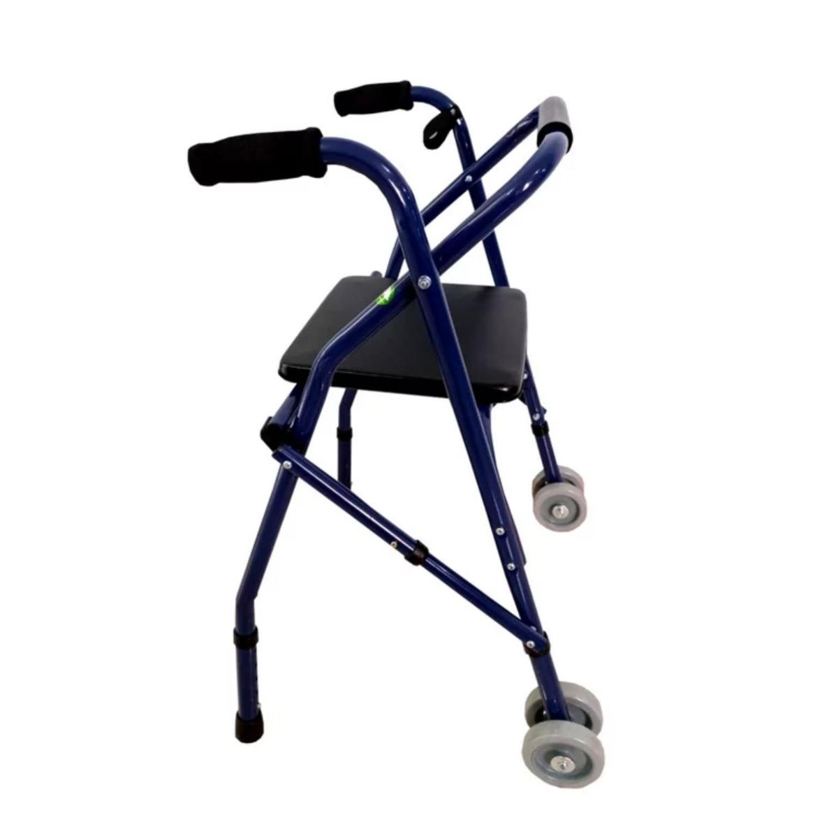 Andadera Rollator Económica De Aluminio Azul Eko - Gran Chapur